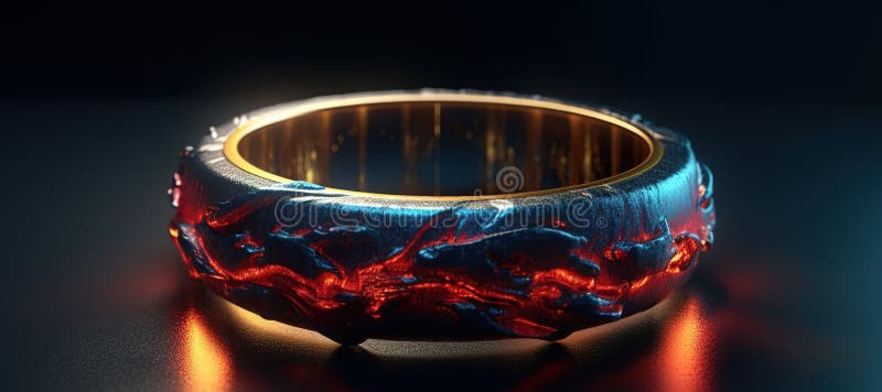Fire Texture Metal Circle Ring Background, Flame Stock Illustration ...