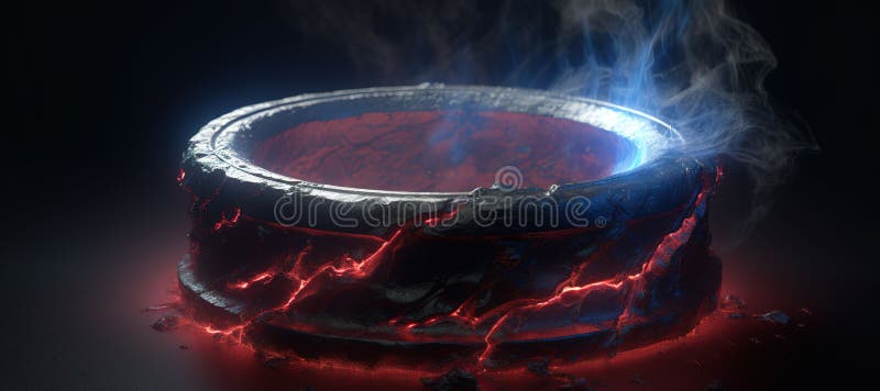 Fire Texture Metal Circle Ring Background, Flame Stock Illustration ...