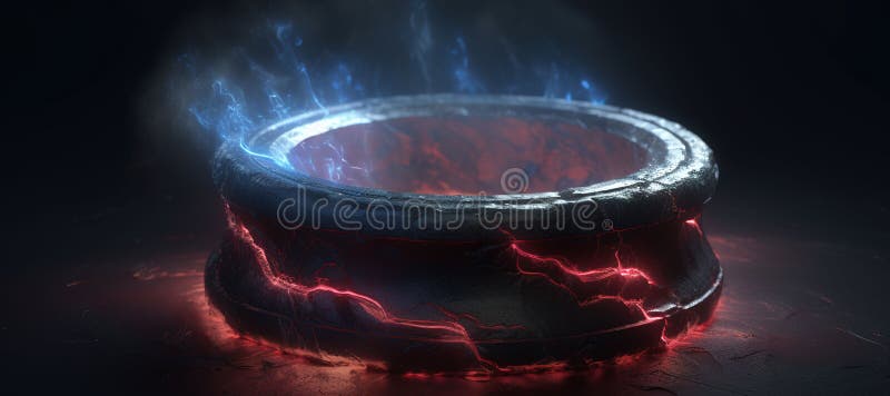 Fire Texture Metal Circle Ring Background, Flame Stock Illustration ...