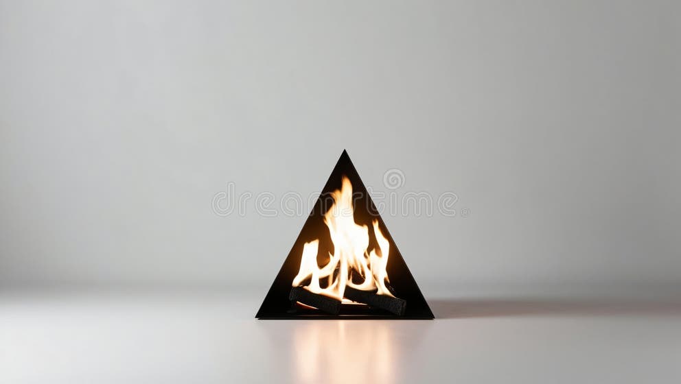 Fire Themed Triangular Design with Orange and Red Tones Stock ...