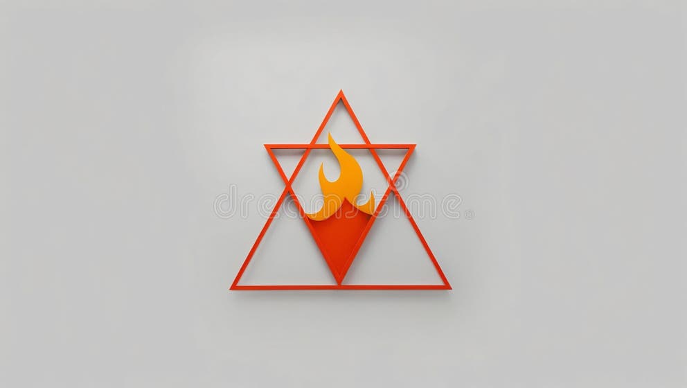 Fire Themed Triangular Design with Orange and Red Tones Stock ...