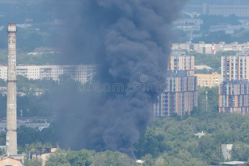Fire, Thick Black Smoke from the Fire. Explosion and Fire at the Plant ... Fire, Thick Black Smoke from the Fire. Explosion and Fire at the Plant ...