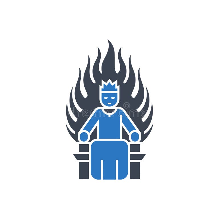 Fire Throne Icon stock vector. Illustration of sign - 373152004
