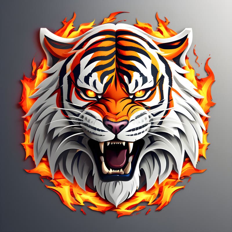 Fire Tiger logo stock illustration. Illustration of conservation ...