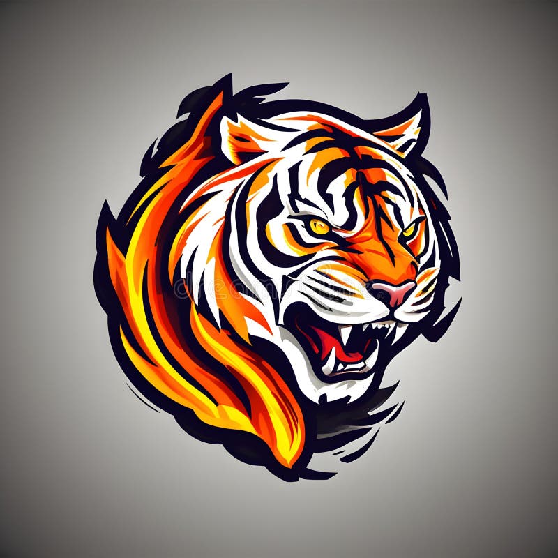 Fire Tiger logo stock illustration. Illustration of huntress - 318736175