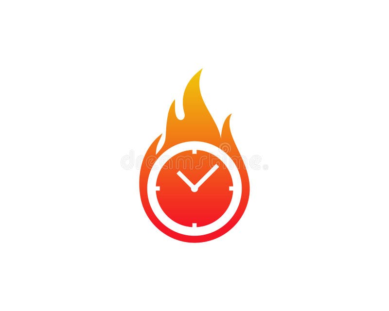 Fire Time Icon Logo Design Element Stock Vector - Illustration of ...