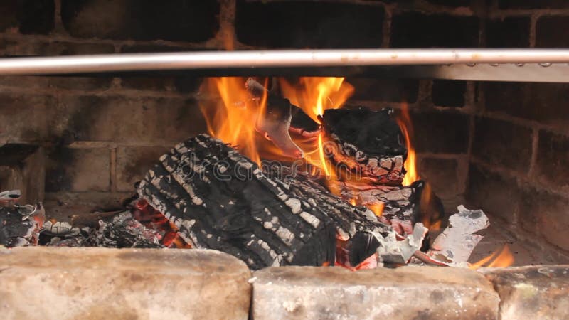 This is the Fire To Roast the Meat Stock Footage - Video of backyard ...