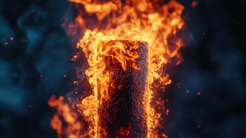 Fire at Top of Power Line Pole Stock Photo - Image of safety, flame ...