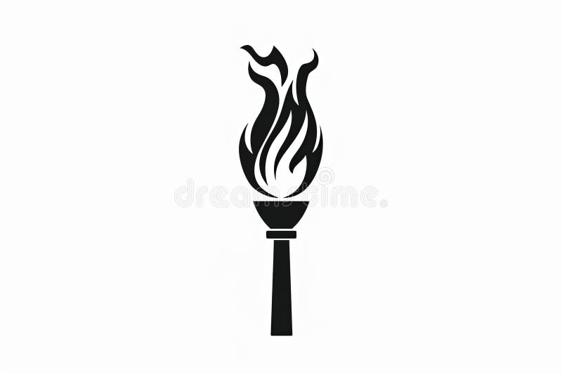 Fire Torch Black Icon on a White Background Summer Olympic Games ...