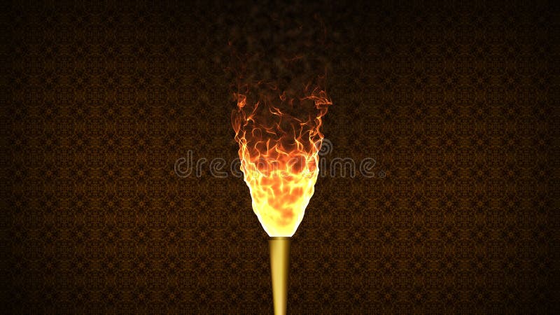 Fire Torch Flame Burning Effect Against Brown Artistic Abstract ...