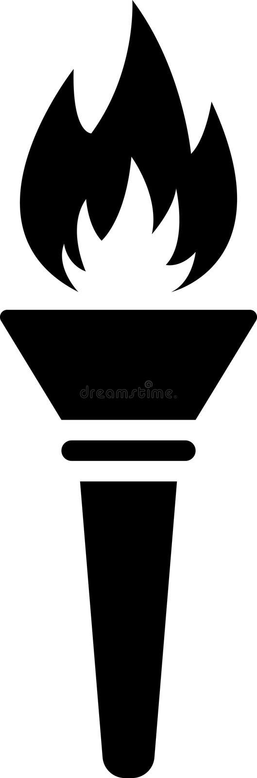 Fire Torch Icon Vector Illustration Stock Vector - Illustration of ...