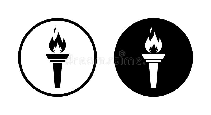 Fire Torch Icon Vector in Trendy Style Stock Vector - Illustration of ...