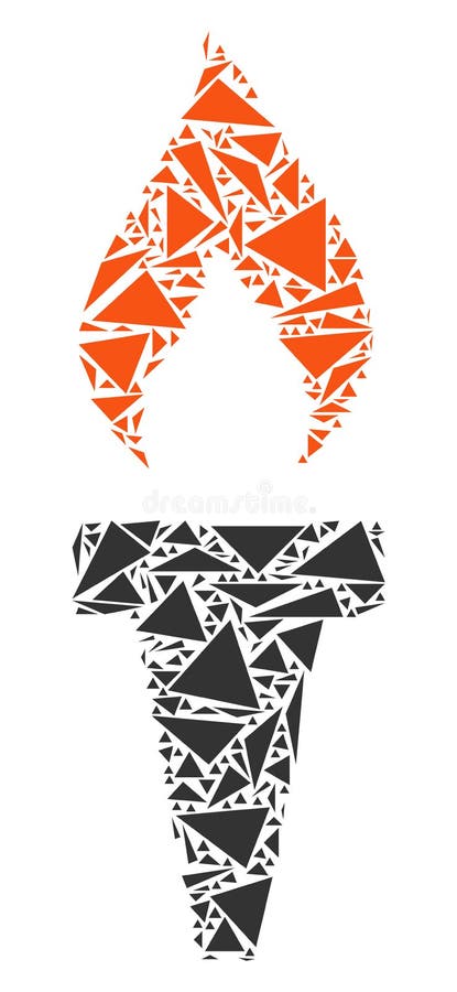 Fire Torch Collage of Triangles Stock Vector - Illustration of collage ...