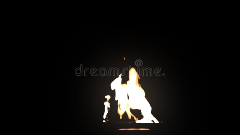 Fire Torch 2D Animation with Alpha Channel Stock Footage - Video of ...