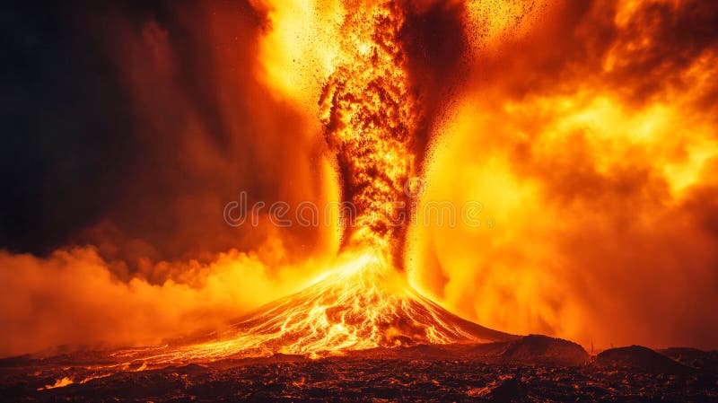 Fire Tornado Spirals Above Erupting Volcano in Dramatic Natural ...