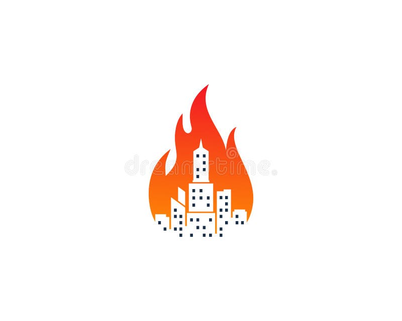 Fire Town Icon Logo Design Element Stock Vector - Illustration of ...