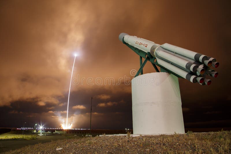 Fire trace soaring rocket editorial photography. Image of ship - 61034842