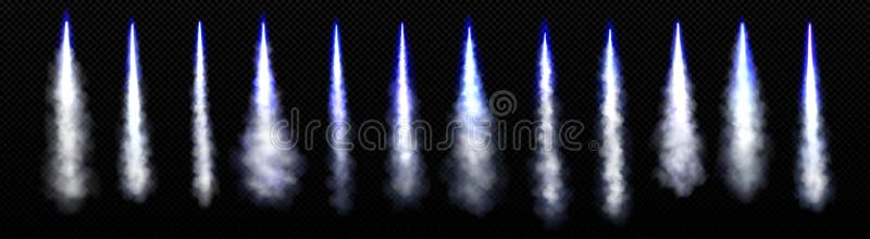 Fire Trail with Smoke of Rocket, Spaceship Launch Stock Vector ...