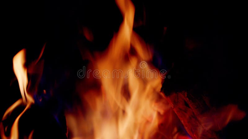 Fire Transforms Wood into Charcoal. Fire Particles Over Black ...