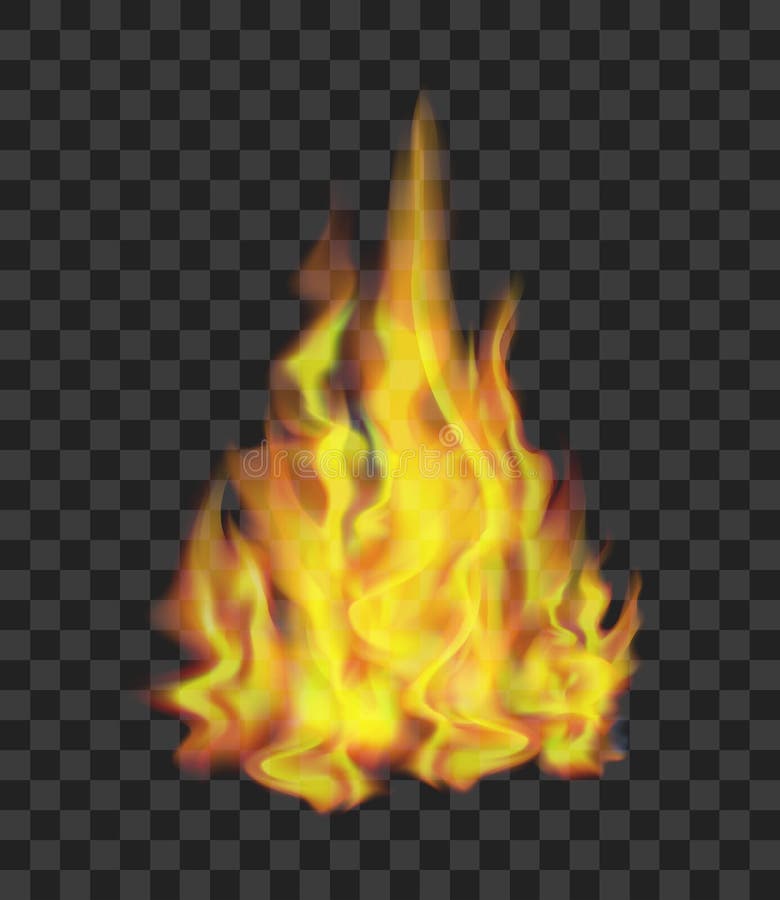 Fire on Transparent Background. Vector Stock Vector - Illustration of ...