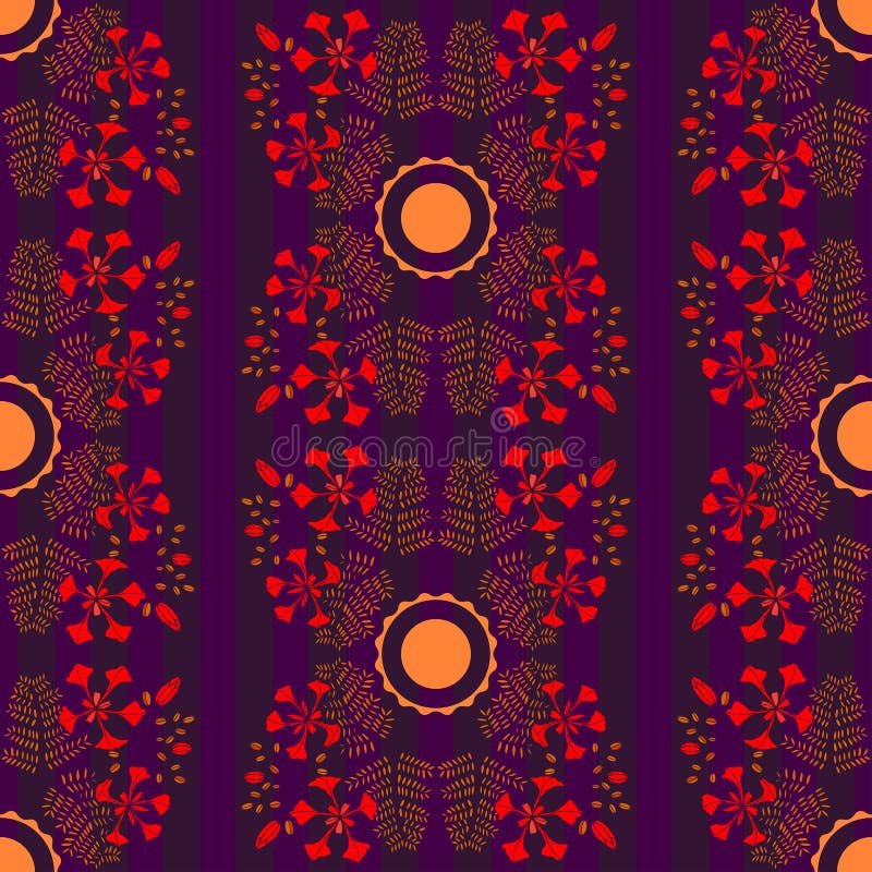 Fire Tree Flowers Seamless Pattern. Vector Stock Illustration Eps10 ...