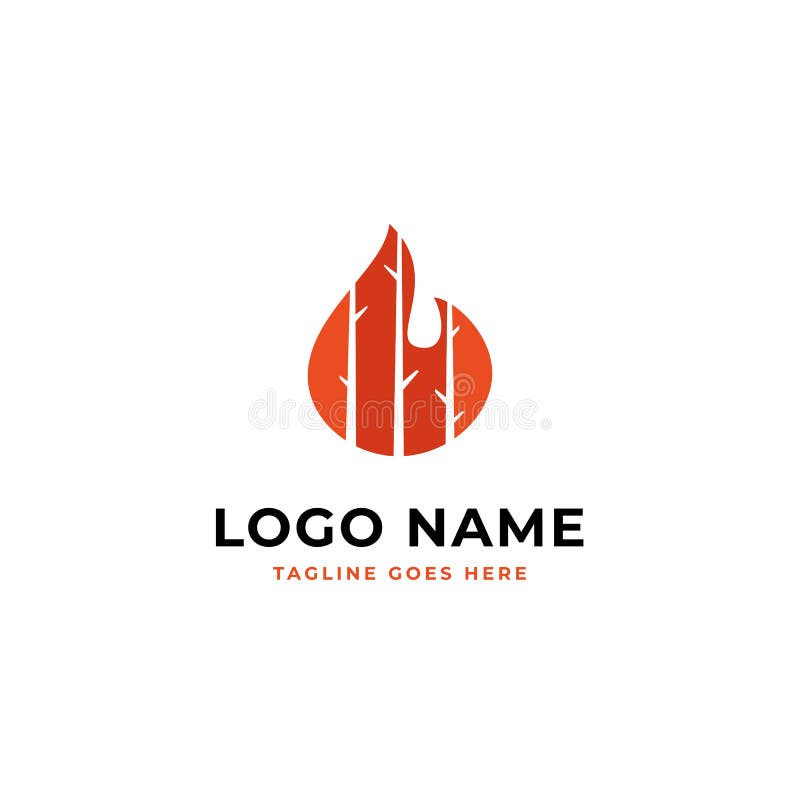 Fire Tree Trunk for Forest Fires Logo Concept Design Vector ...