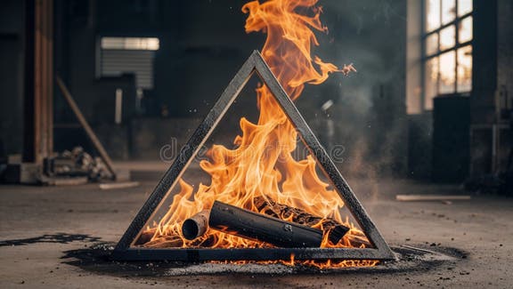 Fire Triangle Diagram Visualized with Flame Extinguishing by Oxygen ...