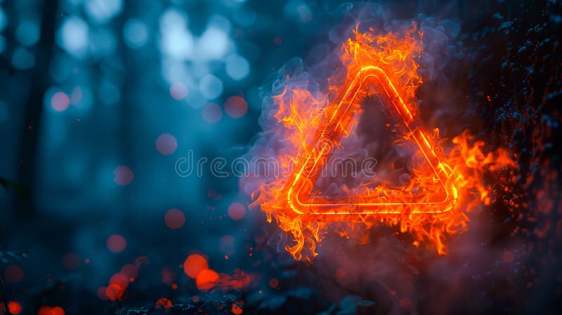 A Fire Triangle in the Middle of a Forest Stock Photo - Image of heat ...