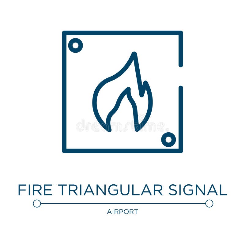 Fire Triangular Signal Icon. Linear Vector Illustration from Signals ...
