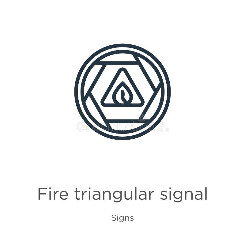 Fire Triangular Signal Icon. Thin Linear Fire Triangular Signal Outline ...