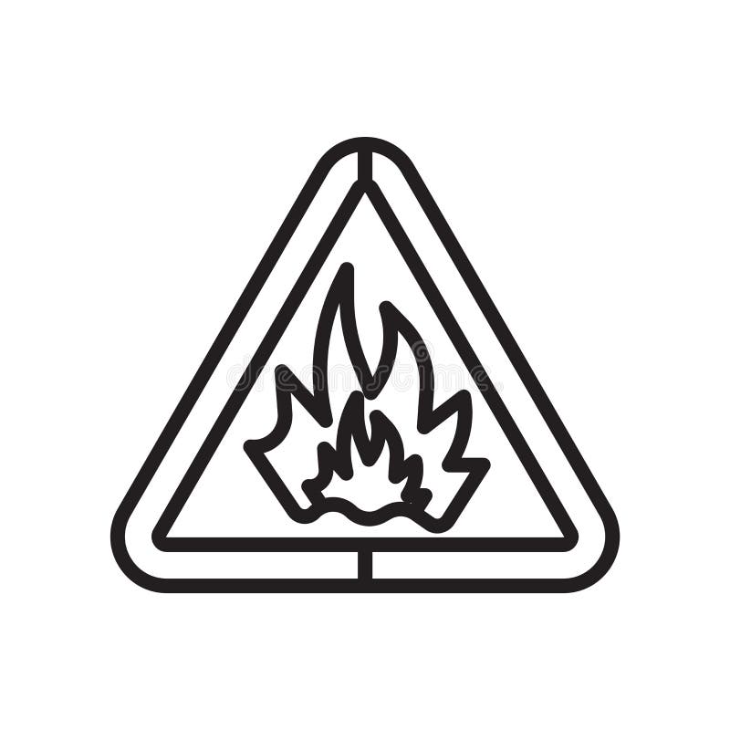Fire Triangular Signal Icon Vector Sign And Symbol Isolated On White ...