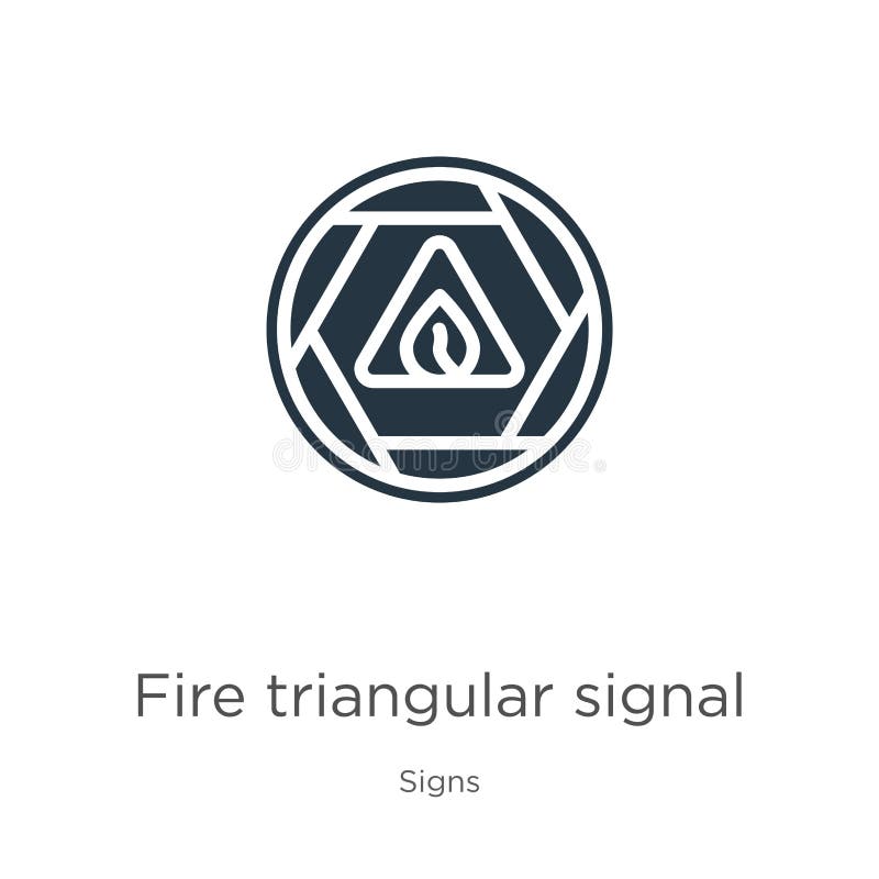 Fire Triangular Signal Icon Vector Sign and Symbol Isolated on White ...