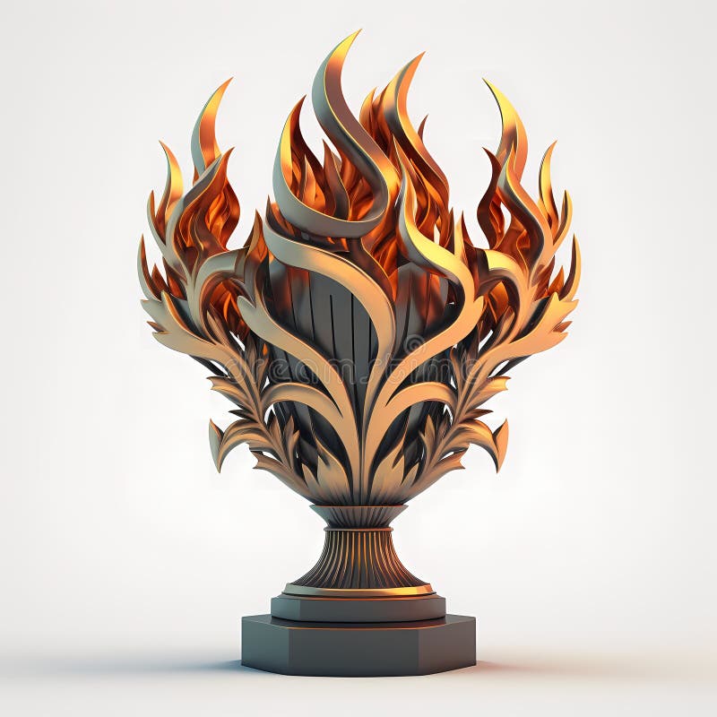 Fire Trophy Illustration. Generative AI Stock Illustration ...