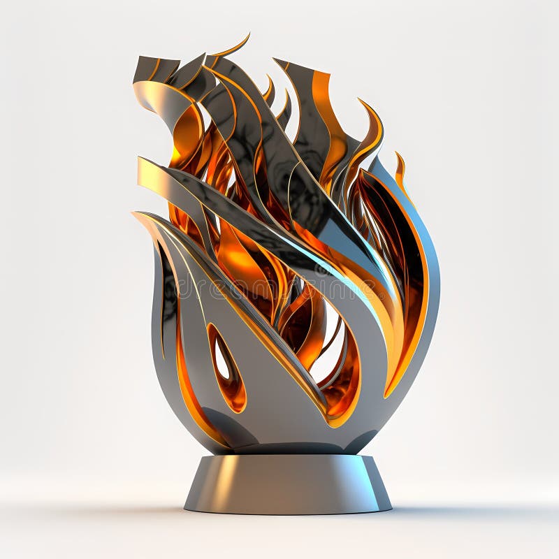 Fire Trophy Illustration. Generative AI Stock Illustration ...