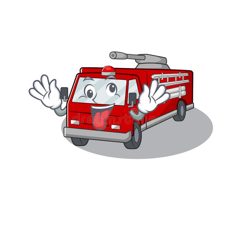 Fire Truck Cartoon Character Style with a Crazy Face Stock Vector ...