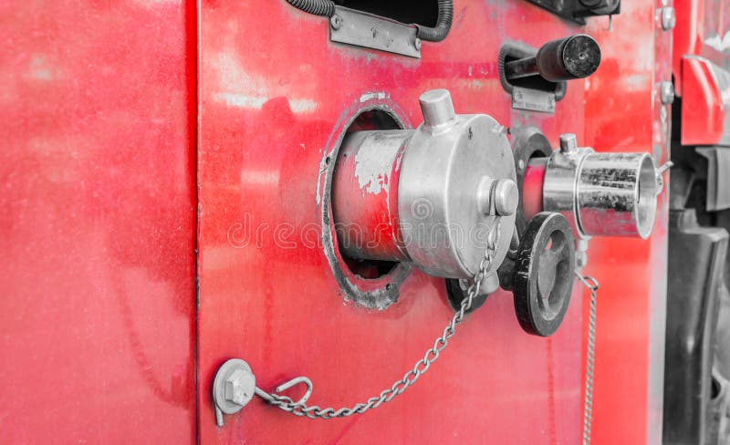Fire Truck Close Up Equipment Stock Illustration - Illustration of pump ...