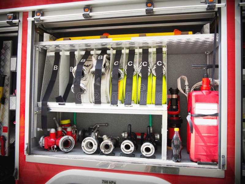 Fire truck equipment stock image. Image of chains, parts - 29196227