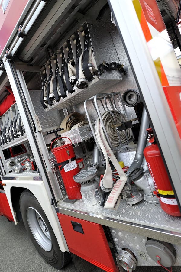 A fire truck equipment stock image. Image of rescue, transportation ...
