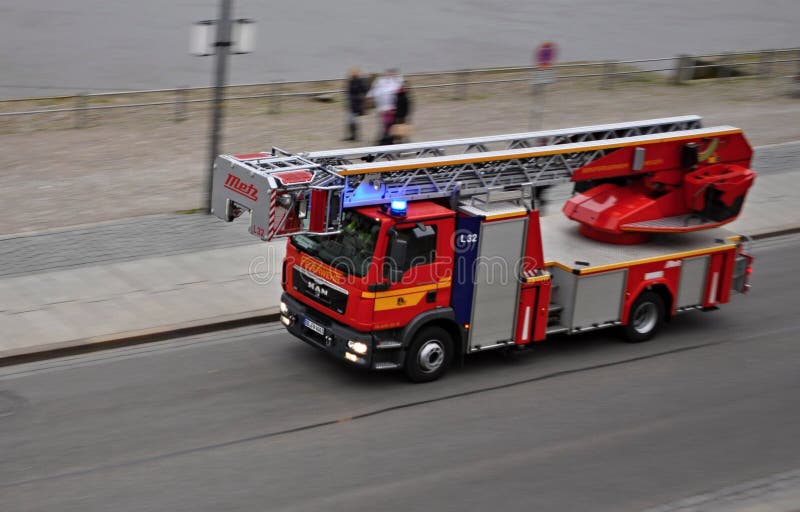 Fire truck editorial stock image. Image of dresden, speed - 49801319