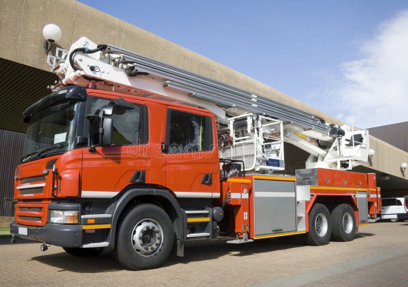 Fire Truck front angle stock photo. Image of ladder, emergency - 9756198