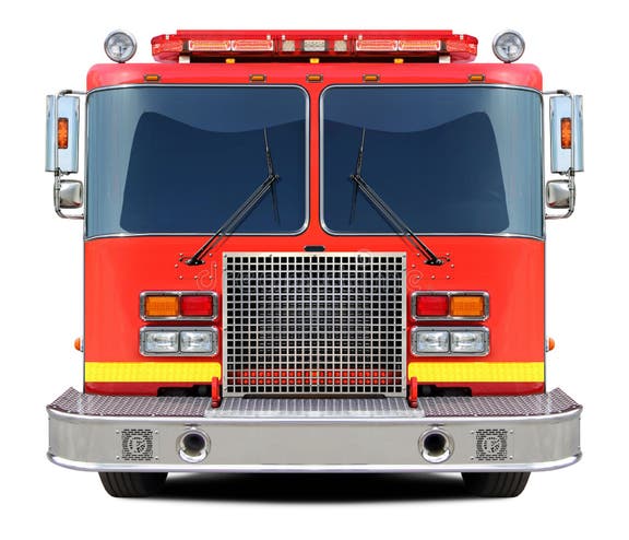 Fire truck front view. stock image. Image of machine - 59553021