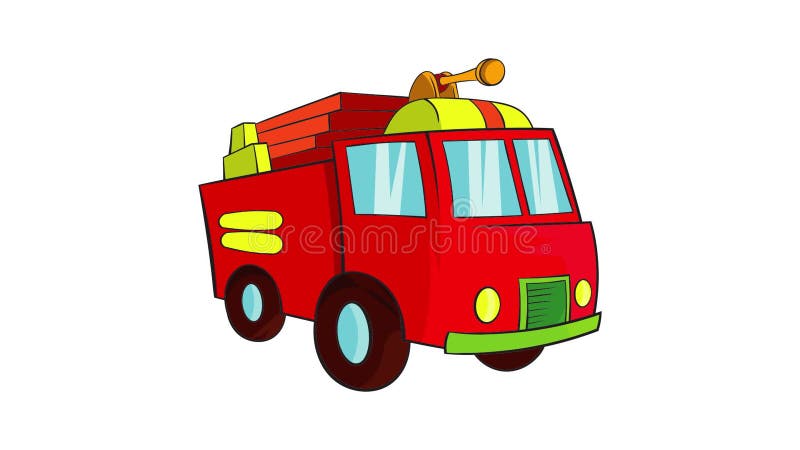 Fire Truck Top View Icon Animation Stock Footage - Video of automobile ...