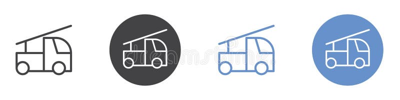 Fire Truck Icon Flat Set in Black and White Color Stock Vector ...