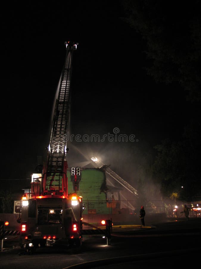 Fire truck at night stock photo. Image of vertical, equipment - 5068220