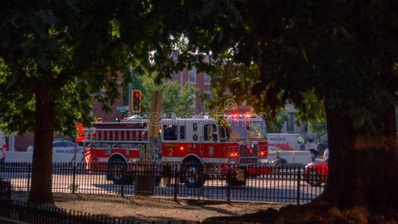 Fire Truck Passing North Capitol Street Editorial Photography - Image ...