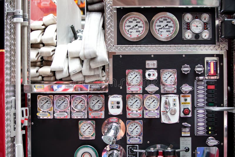 Fire Truck Pump Control stock photo. Image of connect - 19943576