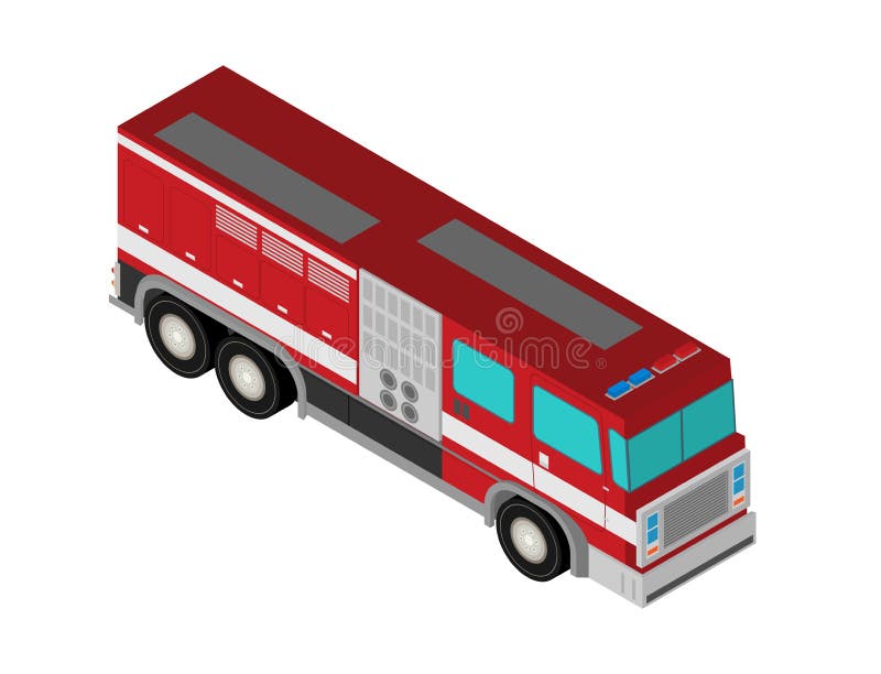 Fire Truck Rescue Engine Transportation. Firefighter Emergency Stock ...