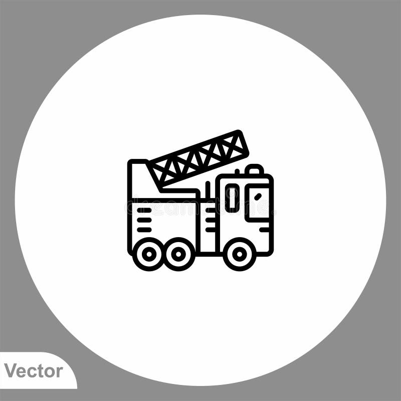 Fire Truck Vector Icon Sign Symbol Stock Vector - Illustration of ...