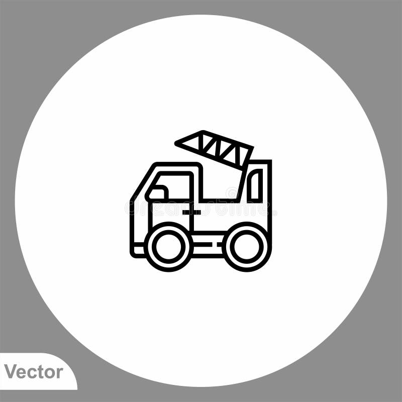 Fire Truck Vector Icon Sign Symbol Stock Illustration - Illustration of ...