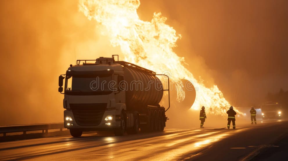 Fire Truck Wheel with Active Fire Scene in Background Stock ...